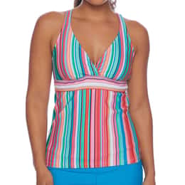 Next By Athena Womens Tavarua Stripe 25 Minute Sports Bra Bikini Top ...
