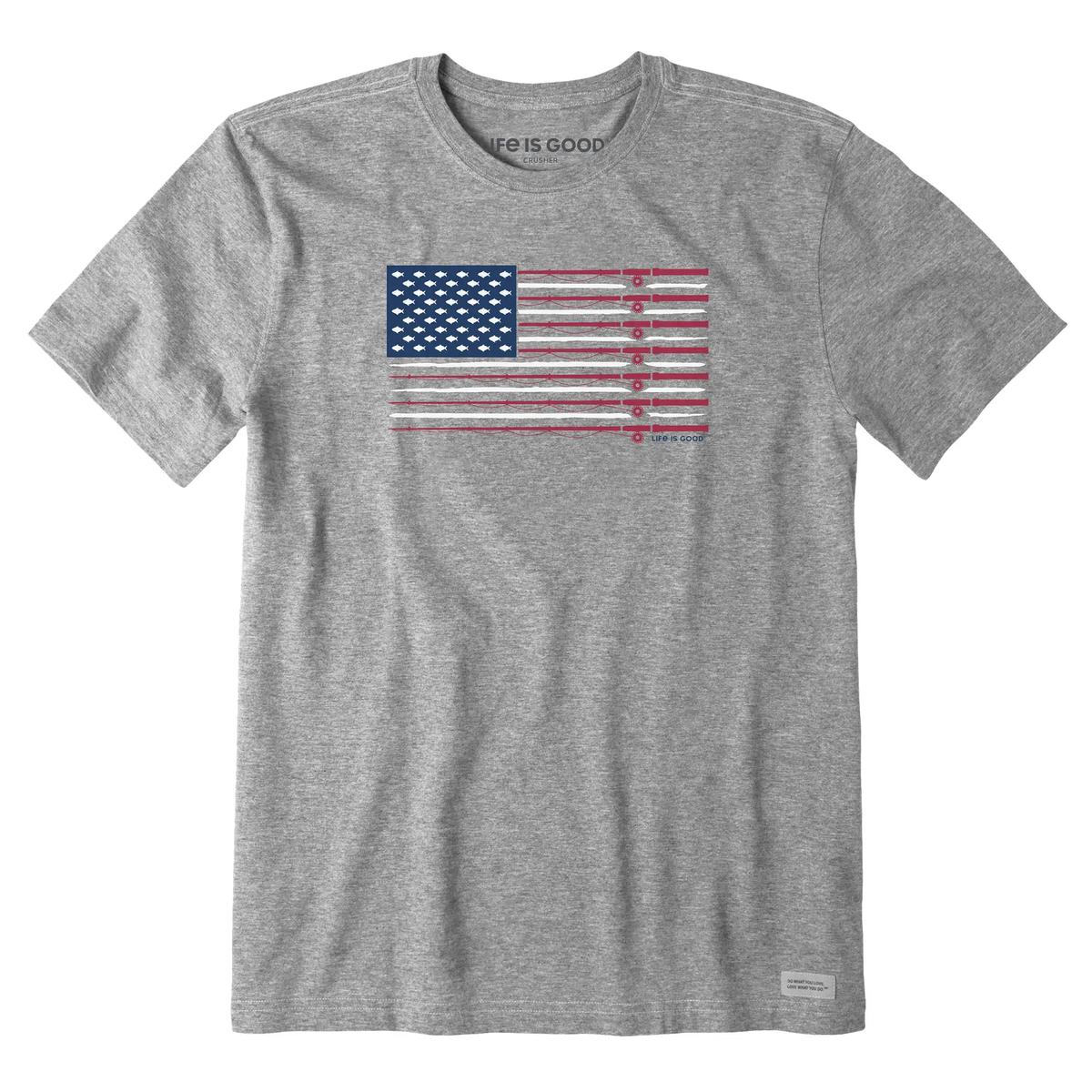 Life Is Good Mens Fishing Flag T Shirt - Sun & Ski Sports