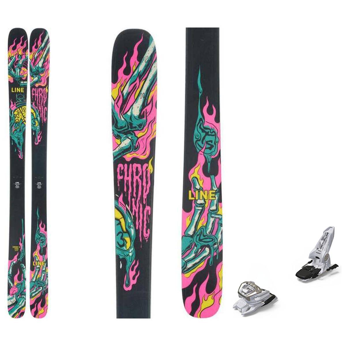 LINE Men's Chronic 94 Skis + Marker Griffon 13 ID Ski Bindings '24 Snow ...