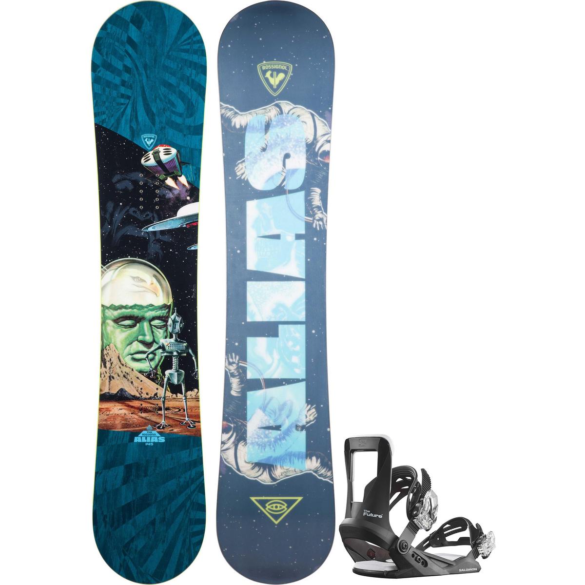 The Rossignol Kids' Alias Snowboard + Salomon Kids' The Future ...