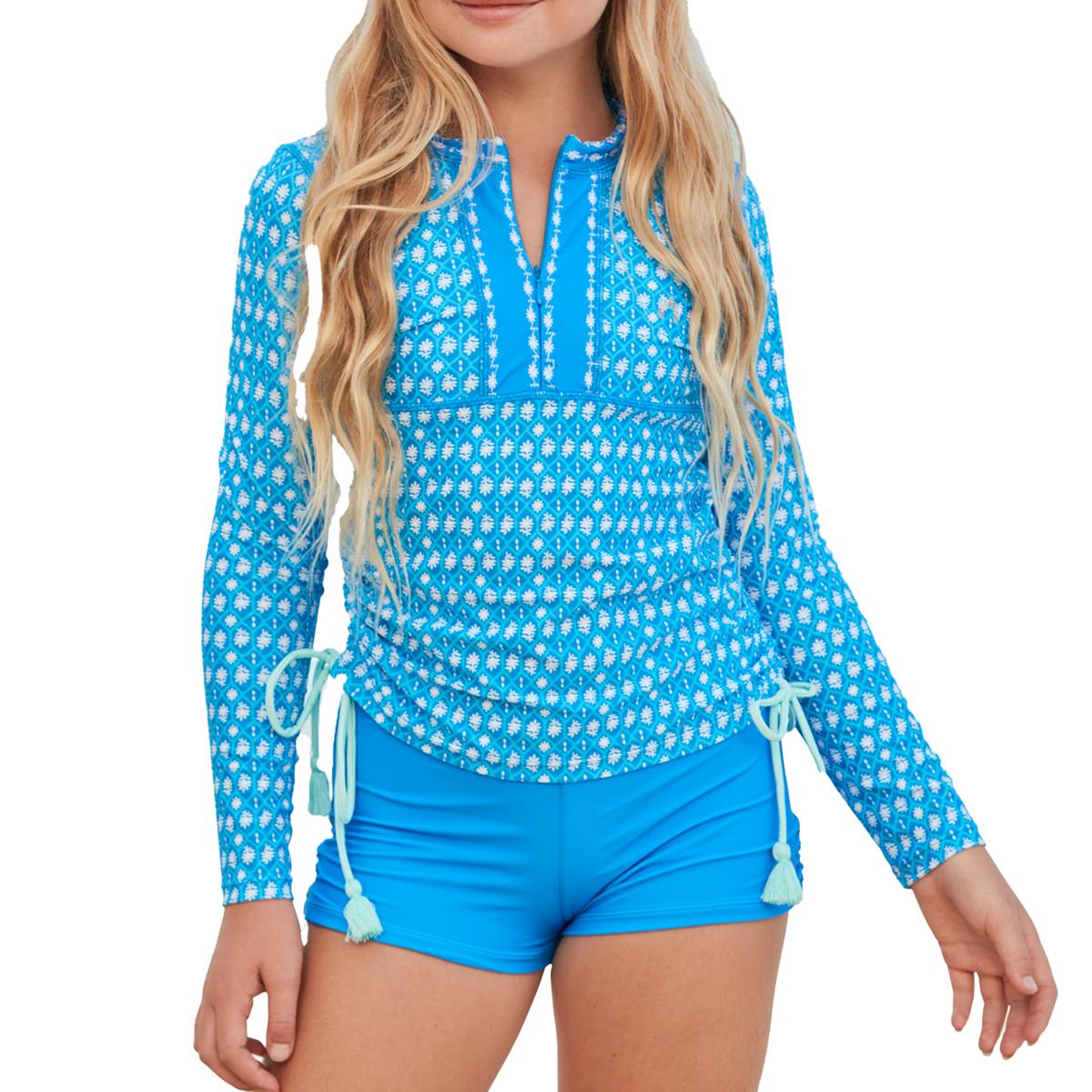 Cabana Life Girls Palm Valley 3-Piece Front Zipper Rashguard Set - Sun ...