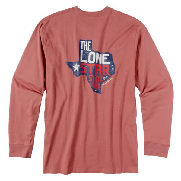 Rowdy Gentleman Mens Lone Star State Long Sleeve Pocket Tee Shirt