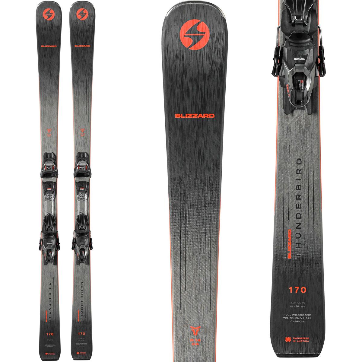 Blizzard Mens Thunderbird Sport R14 CA Skis with TPC 11 Bindings 24 ...