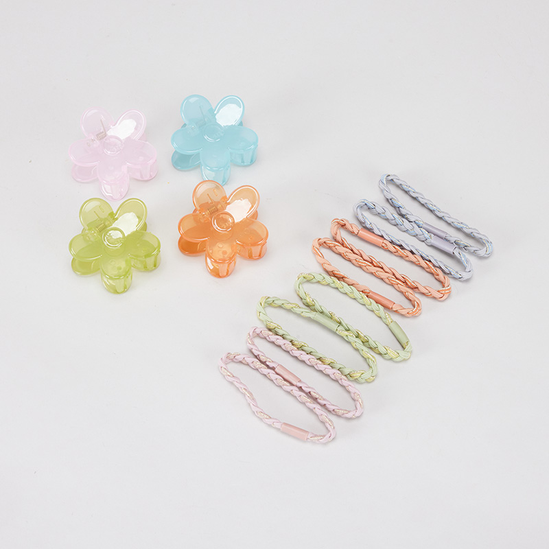 4 Clip and Braid Elastic Hair Tie Set - Cracker Barrel