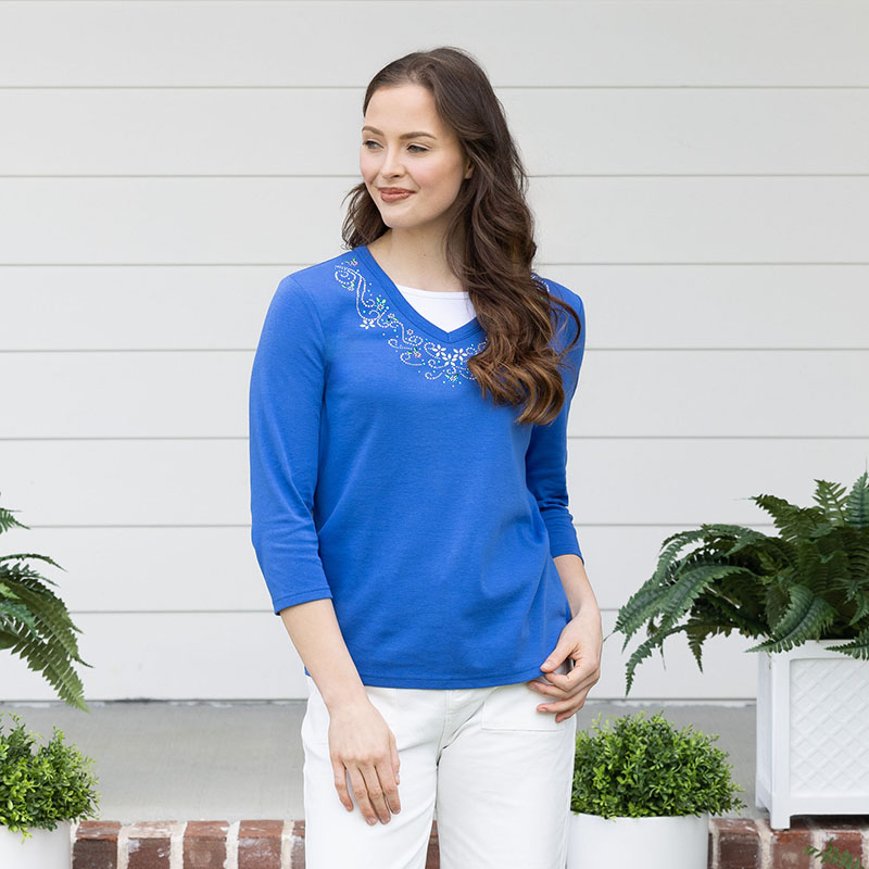 Royal Flower 2Fer Top - Cracker Barrel