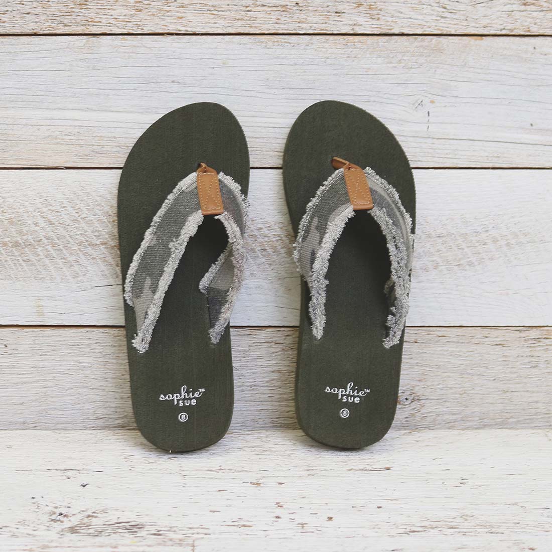 Camo Canvas Flip Flops - Cracker Barrel