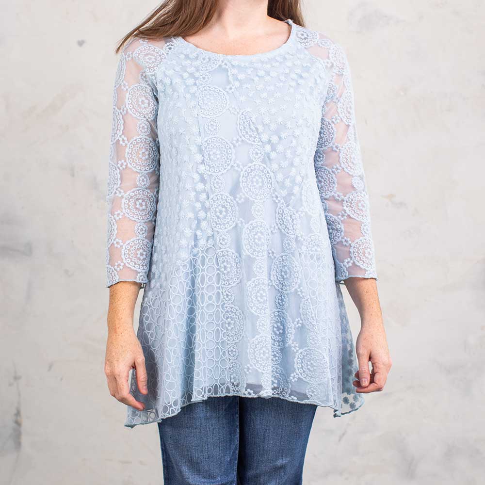 Mixed Media Sharkbite Tunic - Cracker Barrel