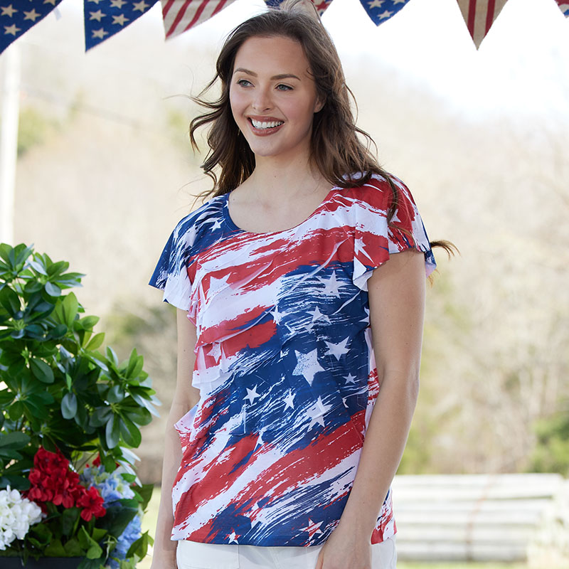 Flag Ruffle Top - Cracker Barrel