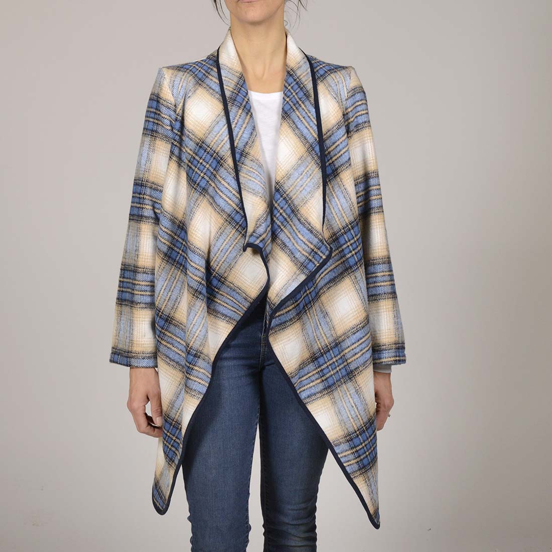 Blue Plaid Cardigan - Cracker Barrel
