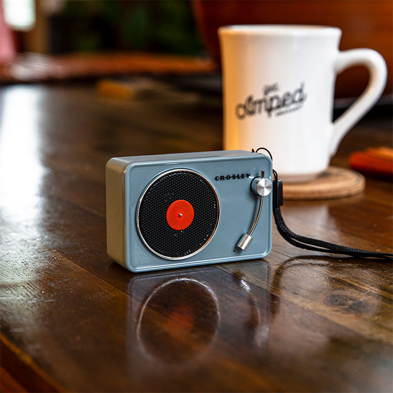 Mini Turntable Retro Portable Bluetooth Speaker - Gray - Cracker Barrel