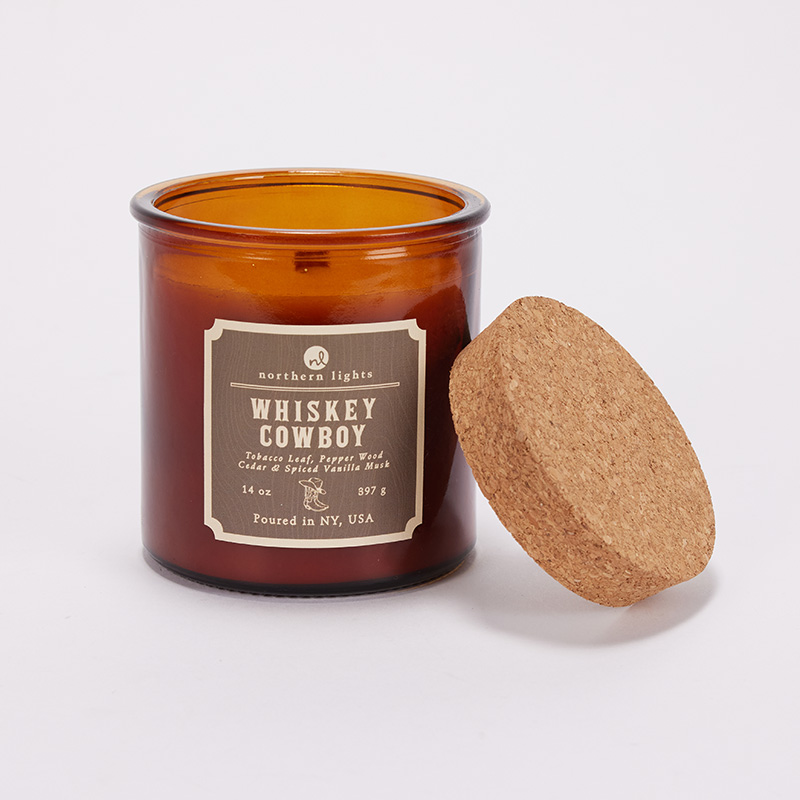 14 Oz. Whiskey Cowboy Northern Lights Candle - Cracker Barrel
