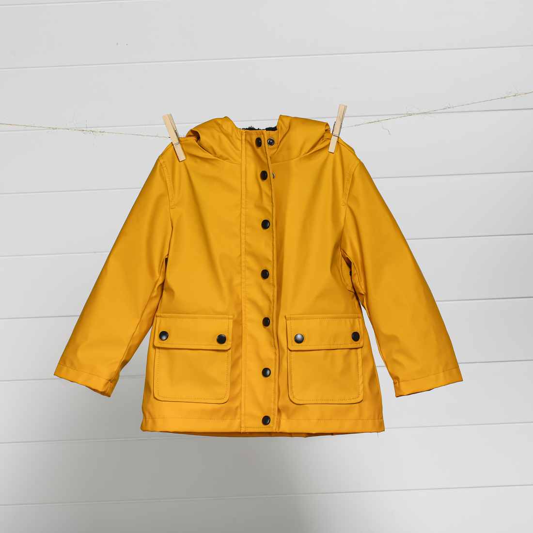 Toddler Yellow Sherpa Lined Rain Jacket - Cracker Barrel