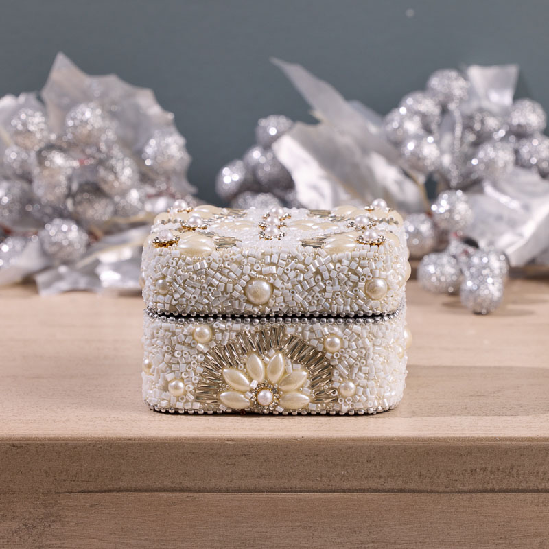 Beaded Rectangle Pill Box - Cracker Barrel