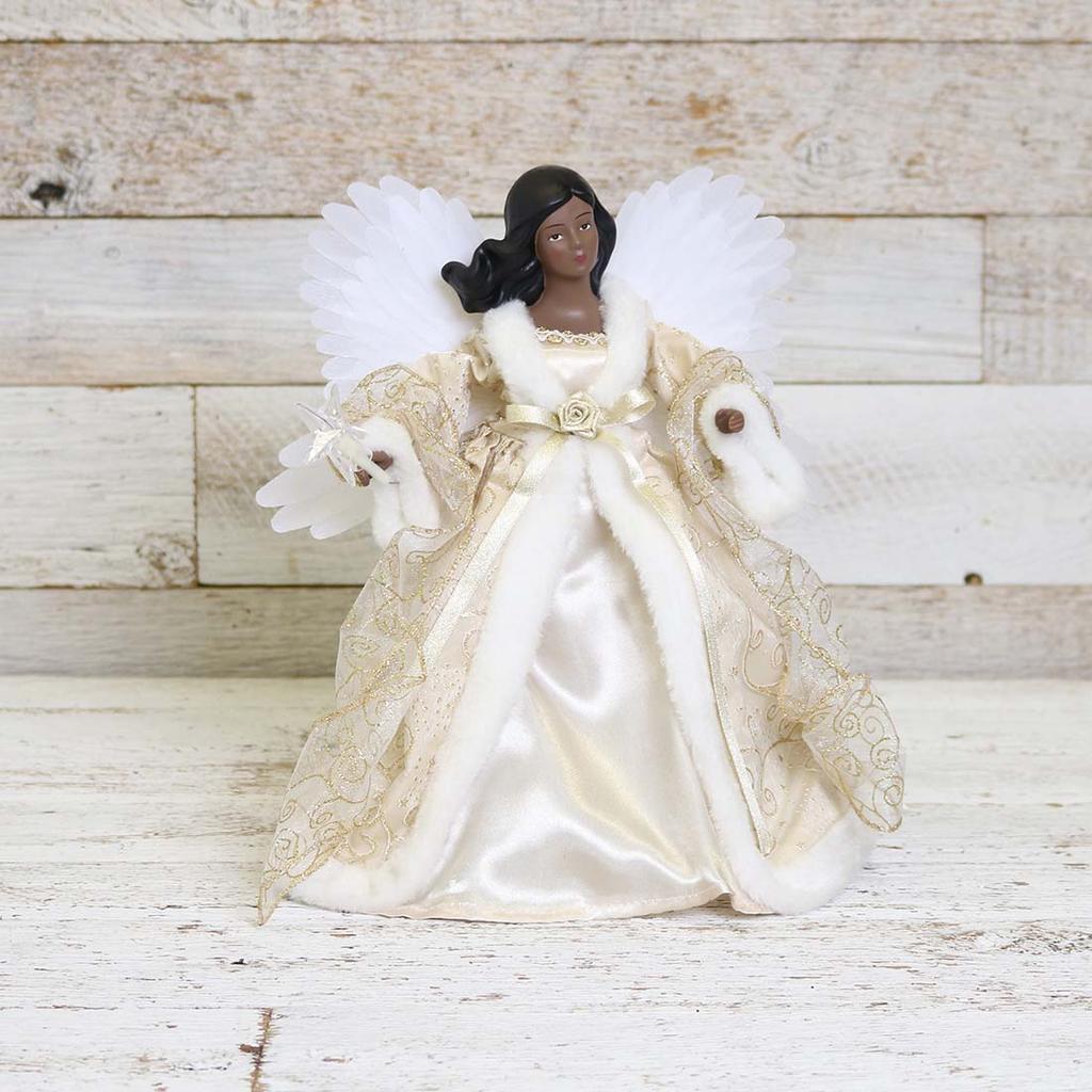 African American Fiber Optic Angel Tree Topper Cracker Barrel