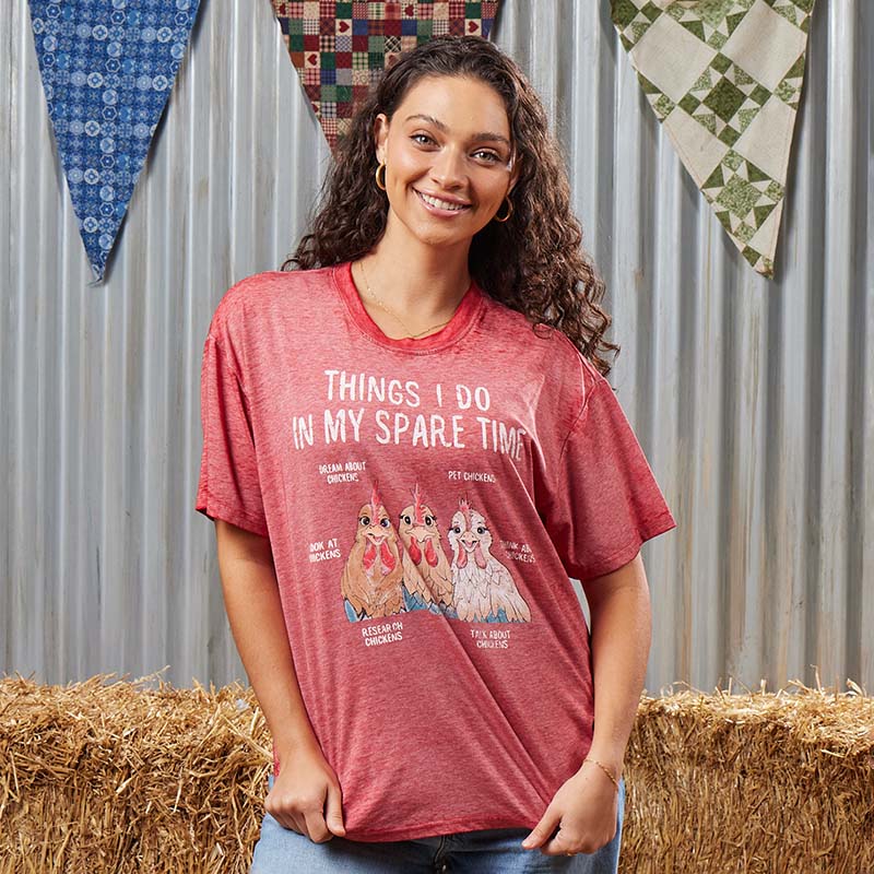 Spare Time Chicken Red Tee - Cracker Barrel