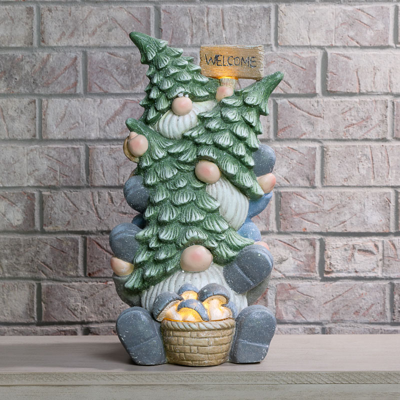 LED Stacked Gnome Decor - Cracker Barrel