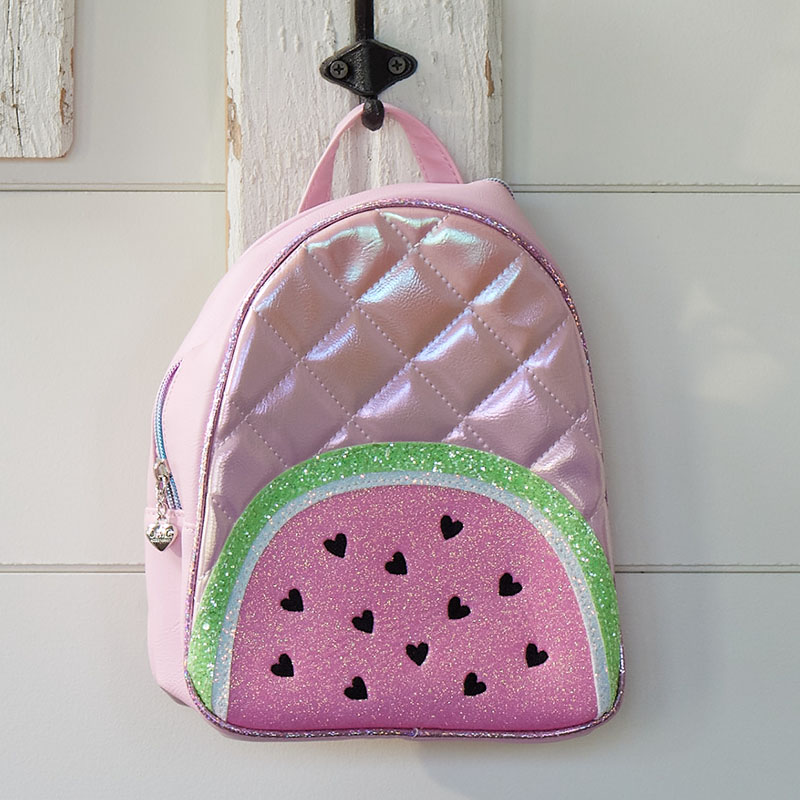 Watermelon Faux Quilted Backpack - Cracker Barrel