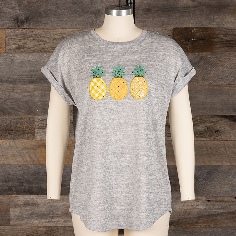 Triple Pineapple Gray Tee - Cracker Barrel