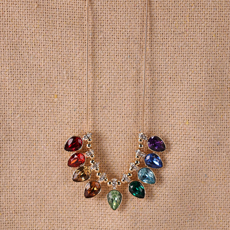 Multi Gem Statement Necklace - Cracker Barrel