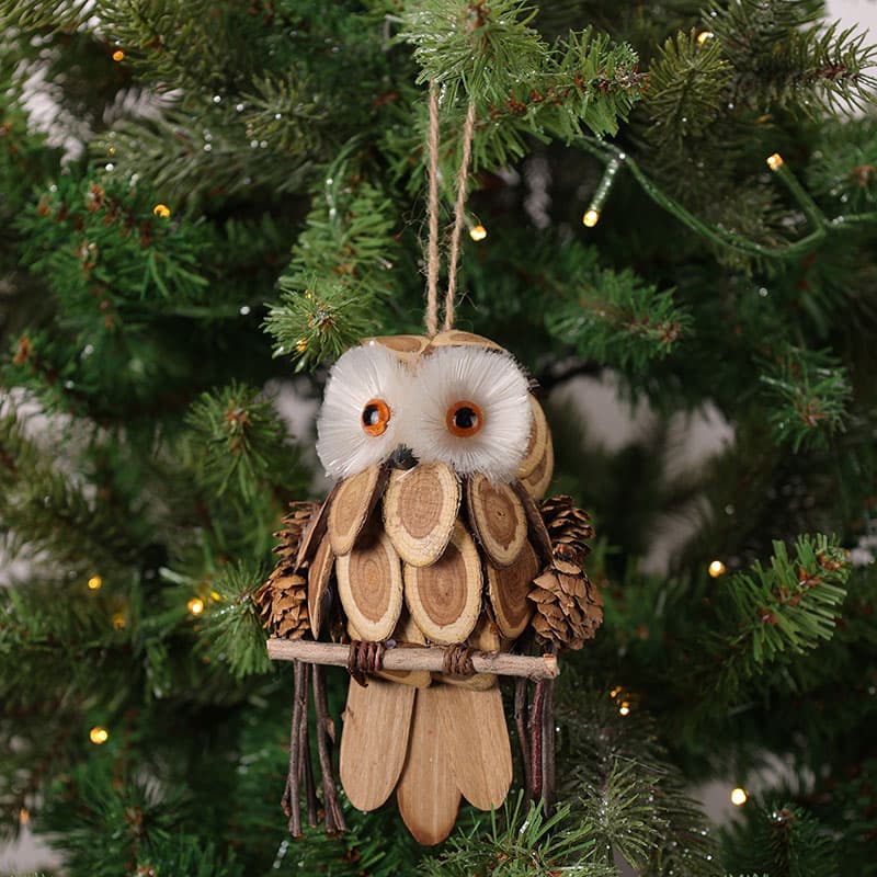 Wood Chip Owl Ornament Cracker Barrel