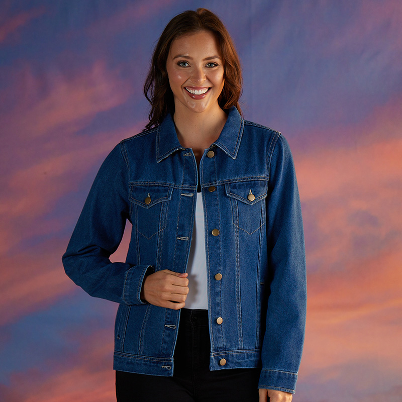 Leopard Trim Jean Jacket - Cracker Barrel