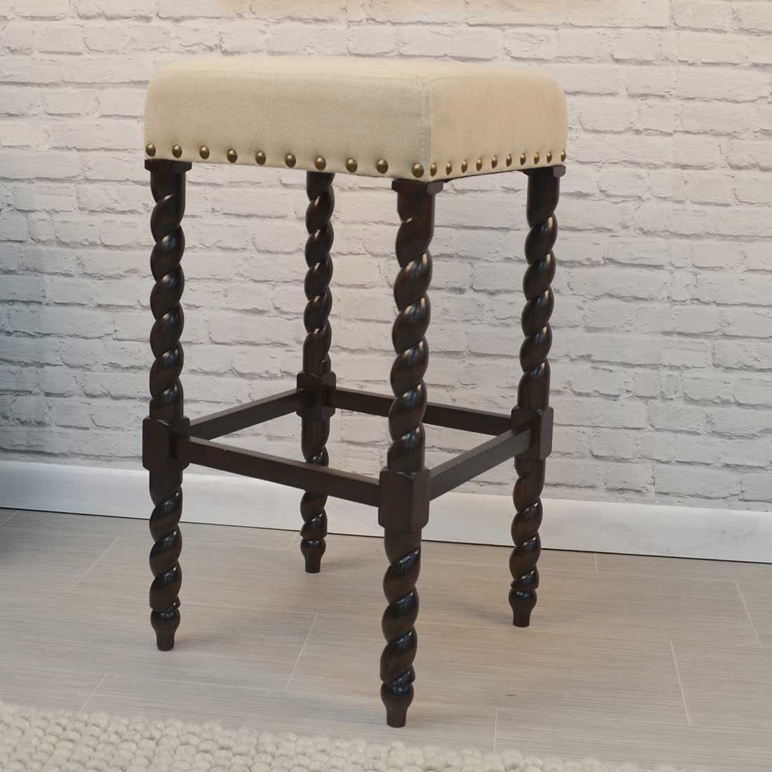 Marisol Upholstered Nailhead Bar Stool - Cracker Barrel