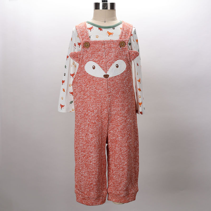 Infant Fox Face Orange Overall Set - Cracker Barrel