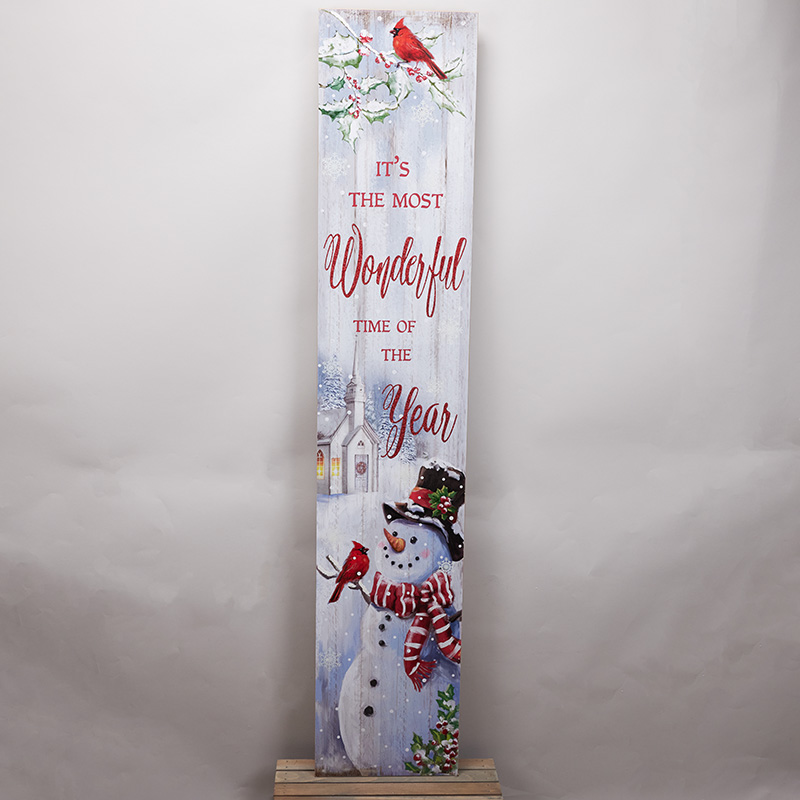 Snowman with Cardinal Leaner - Cracker Barrel