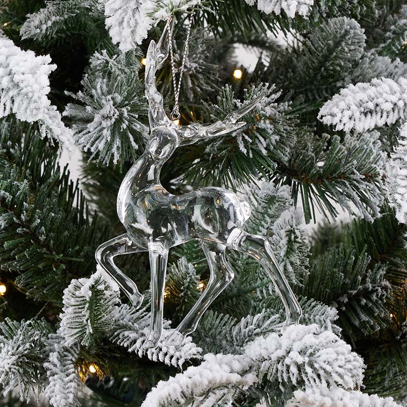 Clear Deer Head Turned Ornament - Cracker Barrel