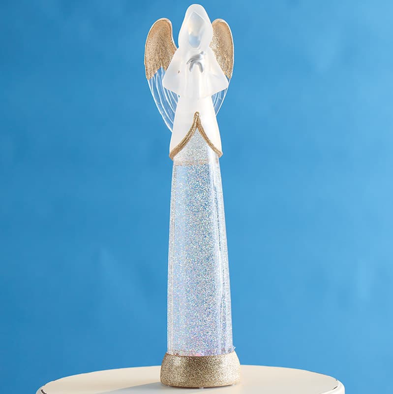 Angel With Glitter Lava Lamp Angel Lamp Tall Angel Lamp White Faceless