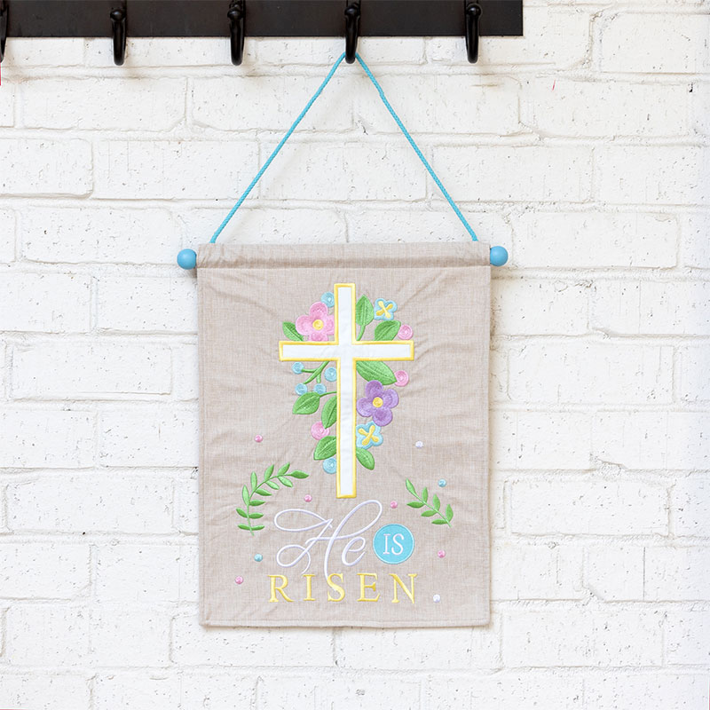 He is Risen Fabric Wall Hanger - Cracker Barrel