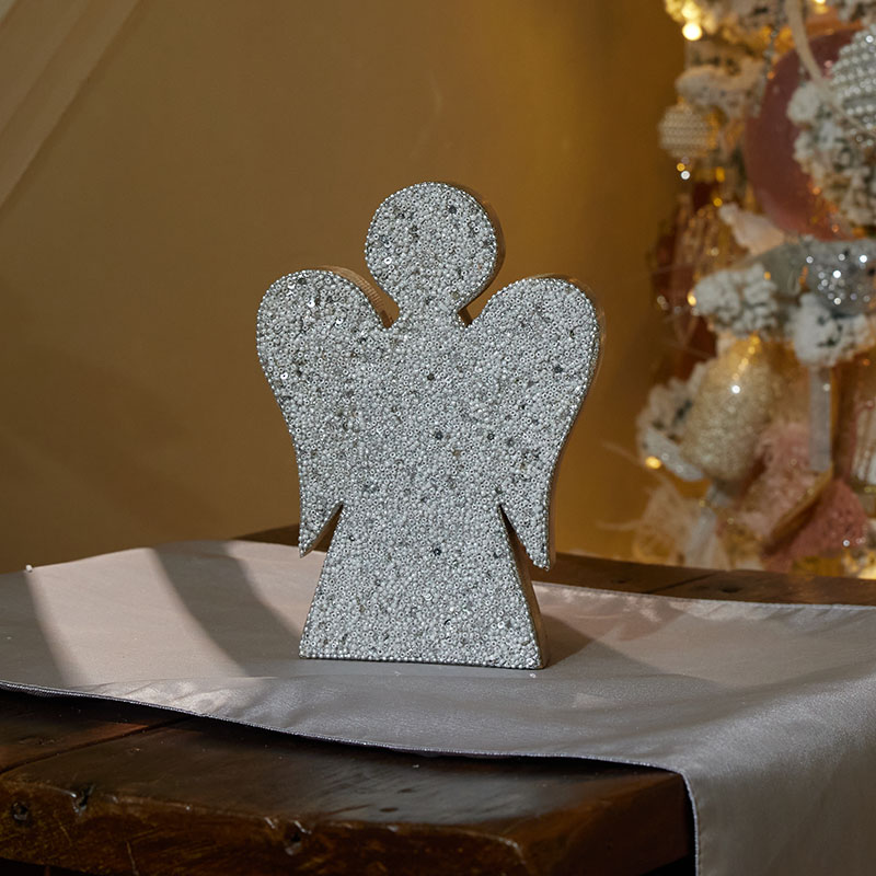 Beaded Wooden Angel - Large - Cracker Barrel