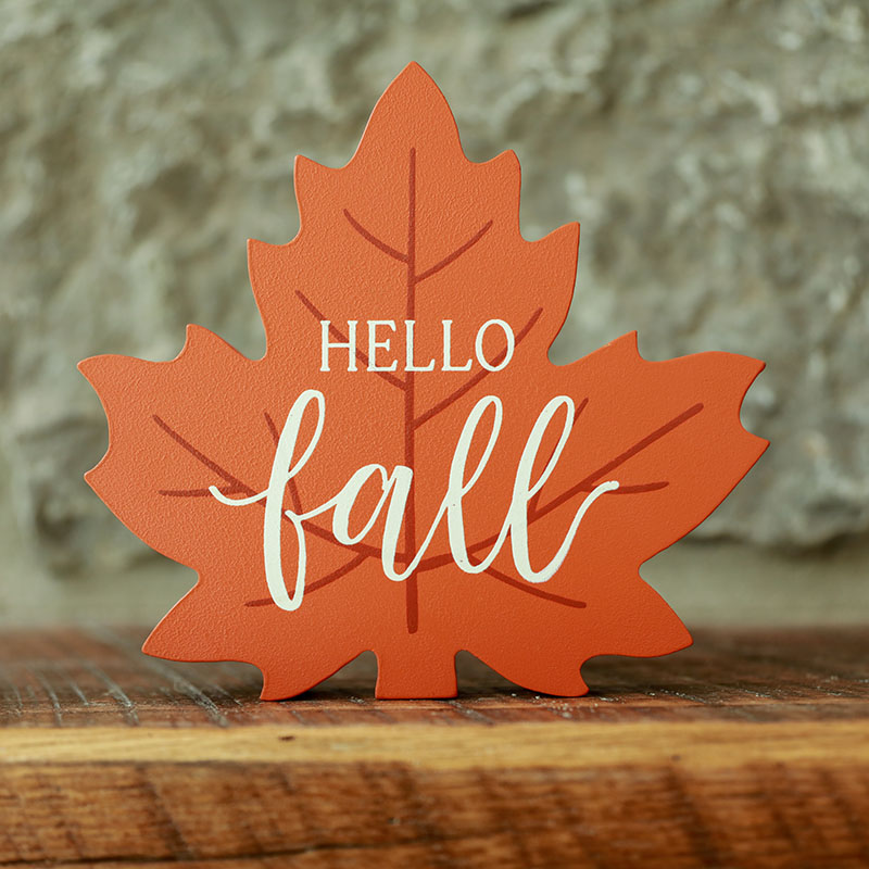 Hello Fall Block Sign - Cracker Barrel