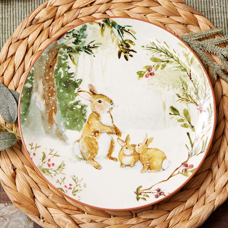 Stoneware Salad Plate - Rabbits - Cracker Barrel