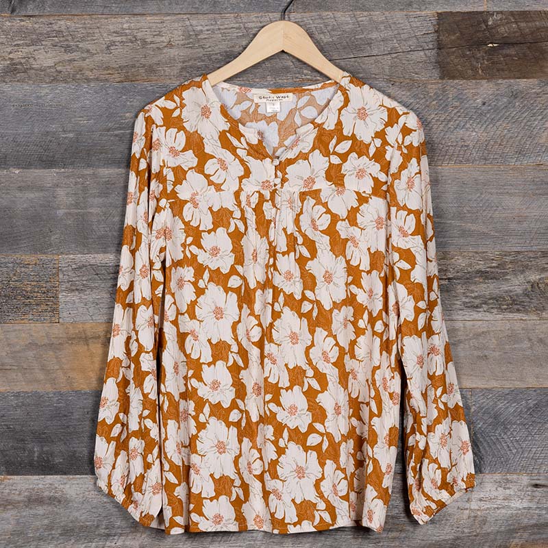 Rust with Ivory Floral Top - Cracker Barrel