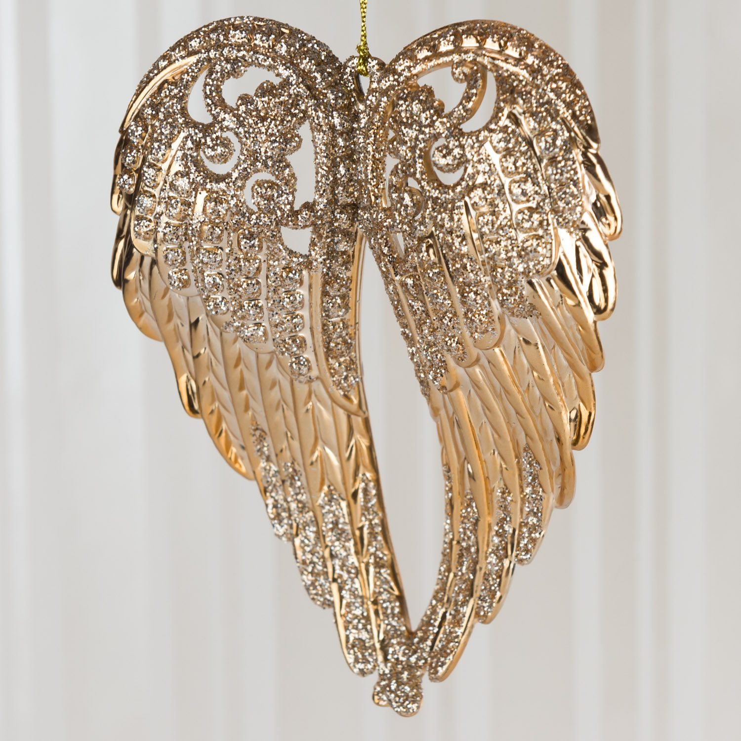 Gold Glitter Angel Wings Ornament - Cracker Barrel