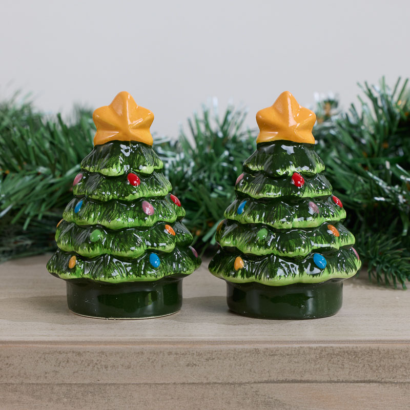 Nostalgic Christmas Trees Salt and Pepper Set - Cracker Barrel