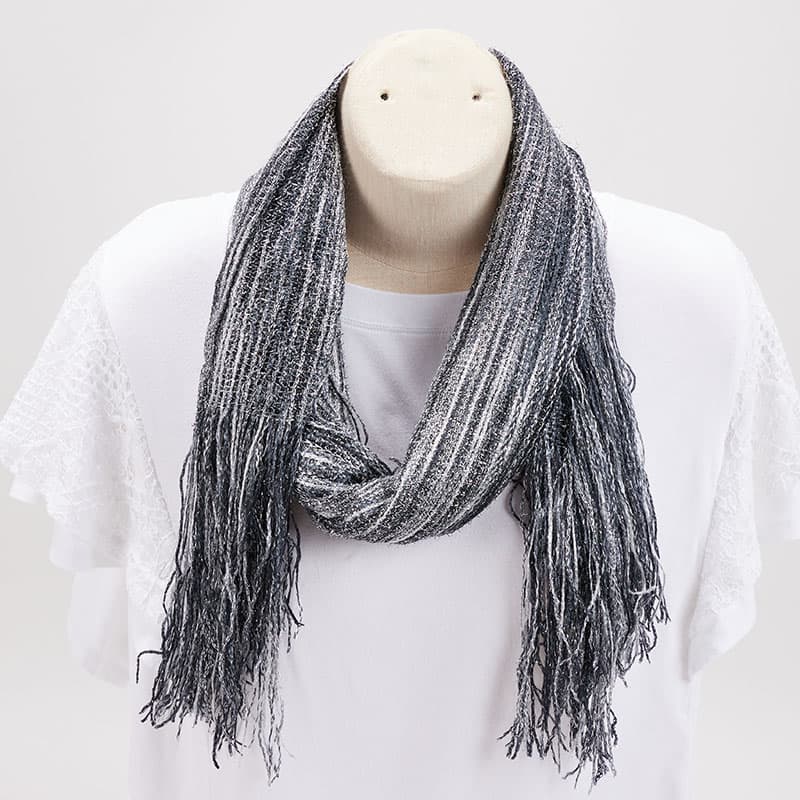 Gray Lurex Shimmer Scarf - Cracker Barrel Gray Lurex Shimmer Scarf - Cracker Barrel