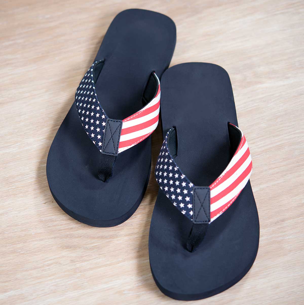Mens American Flag Flip Flops - Cracker Barrel