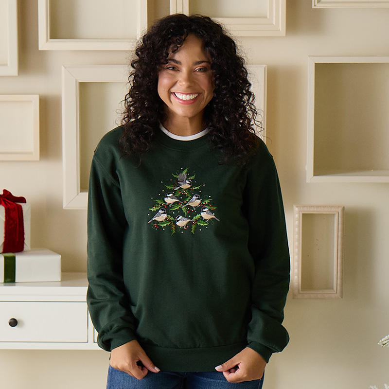 Chickadee Tree Green Pullover Fleece - Cracker Barrel