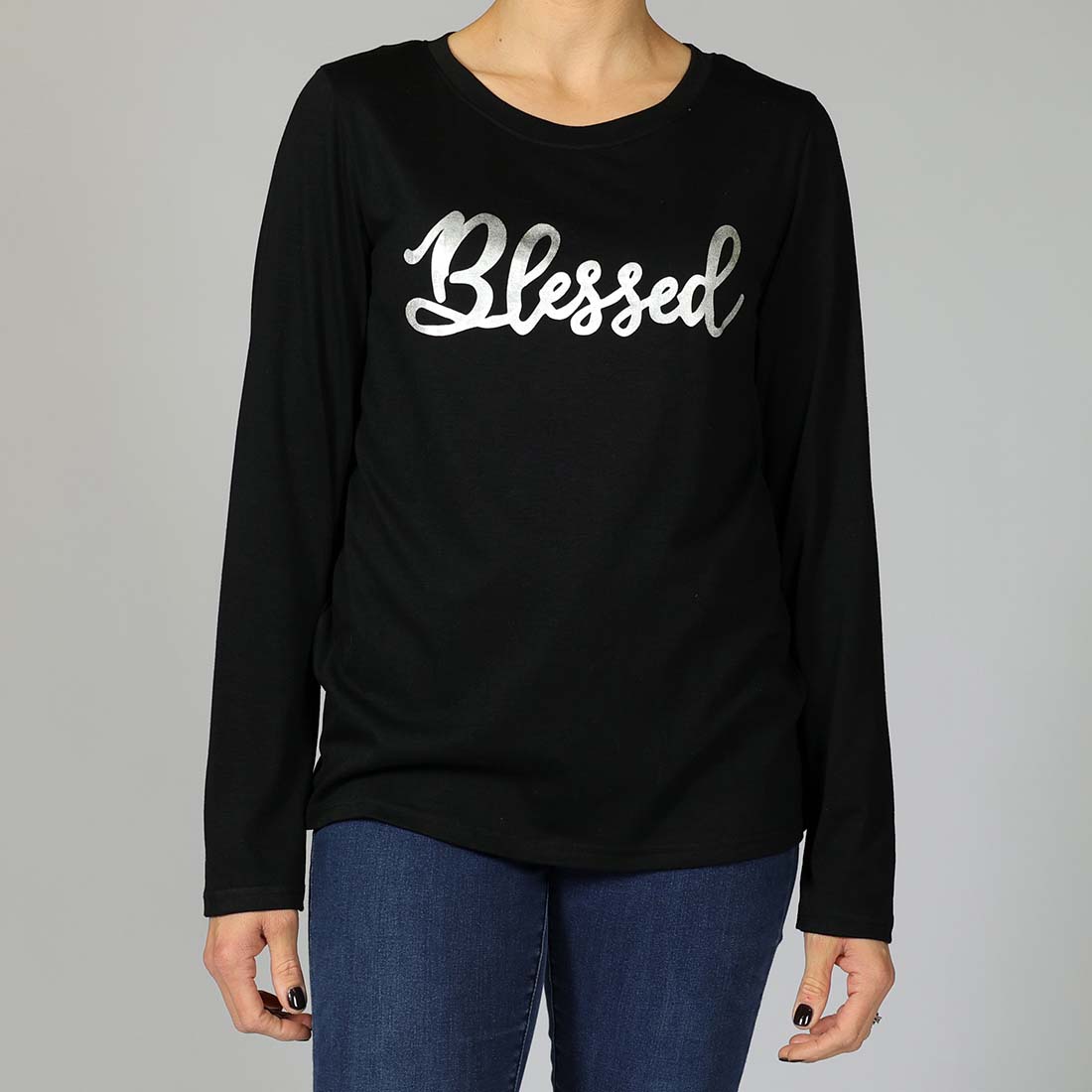 Black Blessed Long Sleeve Tee - Cracker Barrel