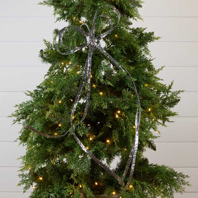 Silver Glitter Ribbon Pick - Cracker Barrel