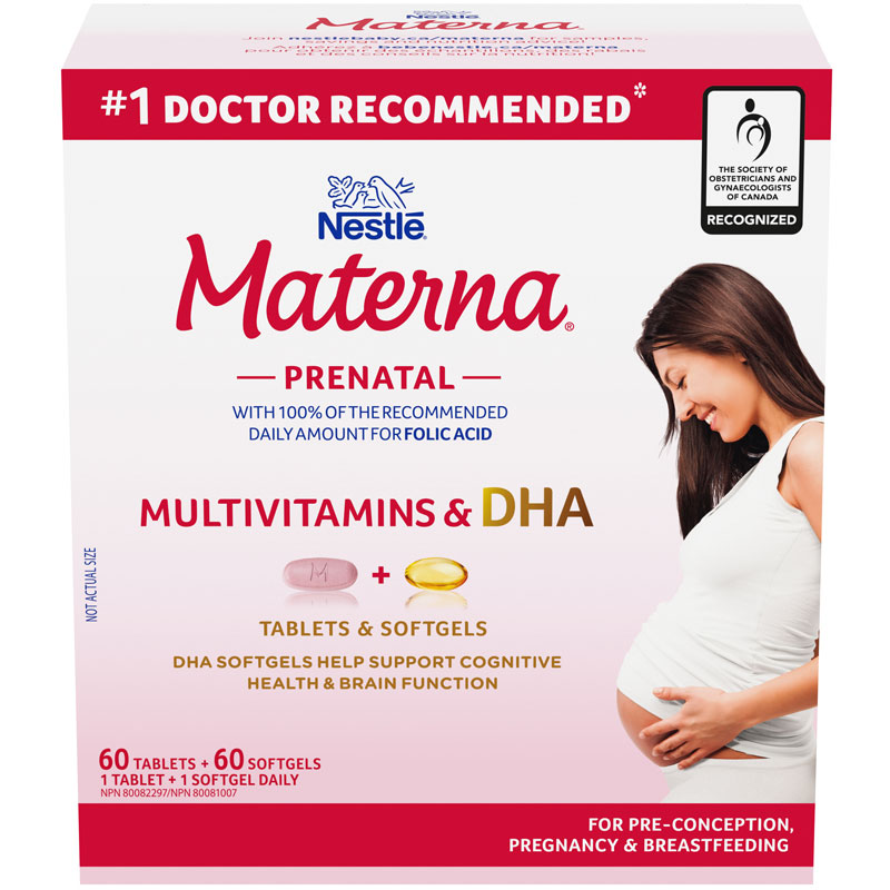 Materna Prenatal Combo Pack Multivitamin and Docosahexaenoic Acid (DHA ...
