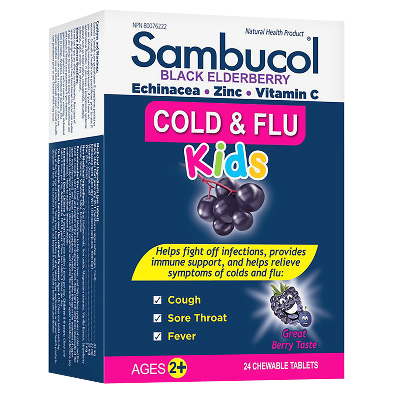 SAMBUCOL COLD & FLU CHEW TAB 24'S/KIDS
