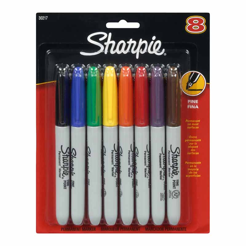 Sharpie Permanent Fine Point Markers - Assorted - 8 pack