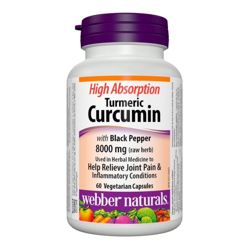 Webber Naturals High Absorption Turmeric with Black Pepper Capsules - 60's