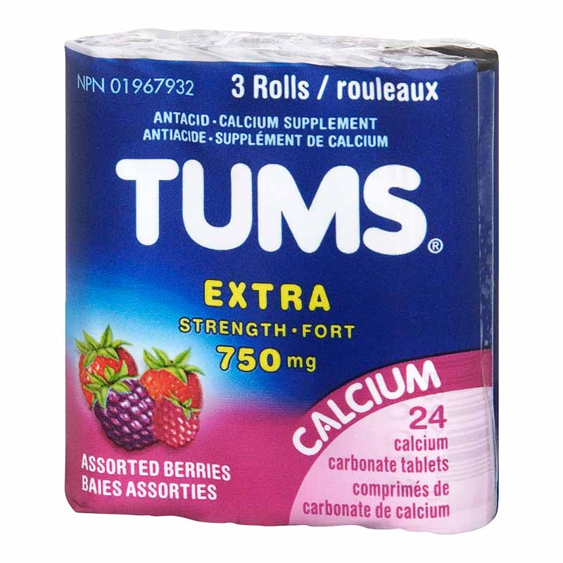 TUMS Extra Strength Calcium Carbonate Chewable Tablets - Assorted ...