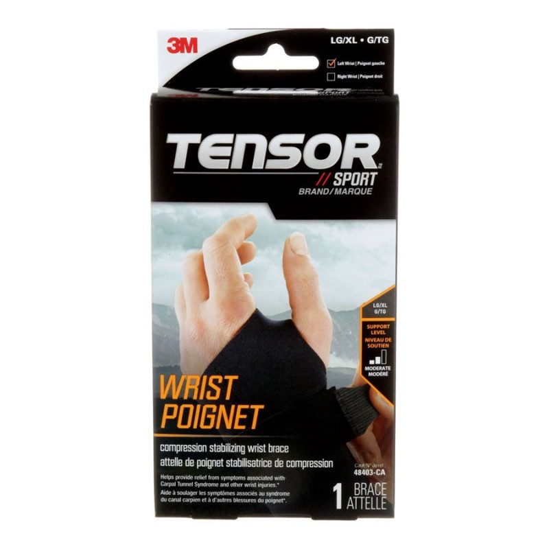 Tensor Sport Compression Stabilizing Wrist Brace - Left Hand - Large ...