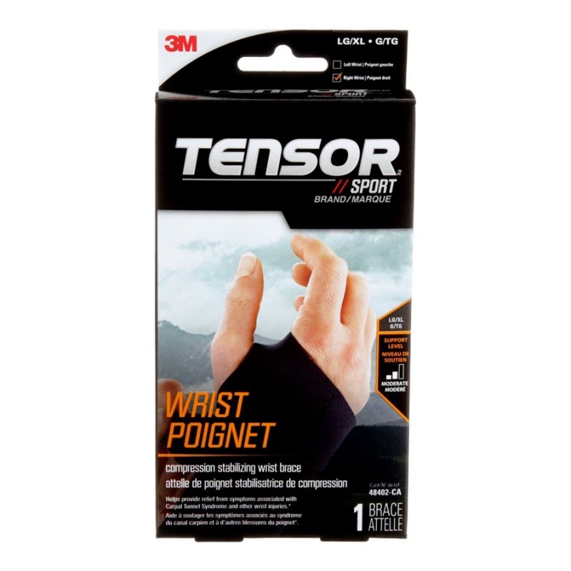 Tensor Sport Compression Stabilizing Wrist Brace - Right Hand - Large ...