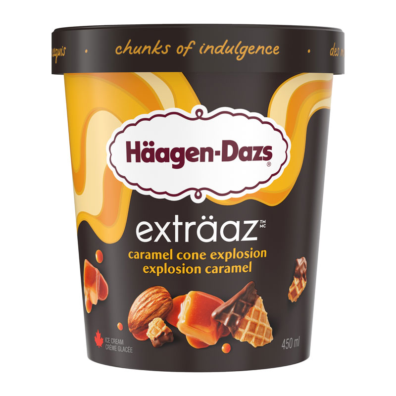 Haagen-Dazs extraaz Ice Cream - Caramel Cone Explosion - 450ml